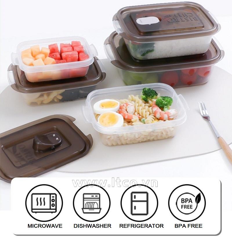 Set 02 hộp đựng thực phẩm có nút thông hơi Bistro Chef 400ml | LT Việt Nam